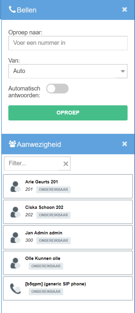 Presentielijst - Axeos